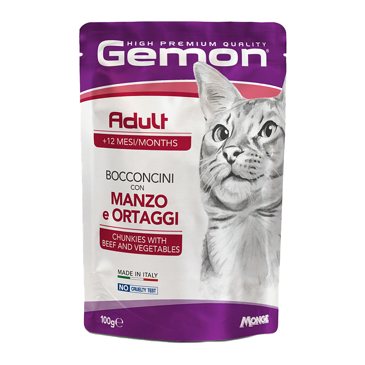 Gemon Cat Adult Beef&Vegetables, 100g